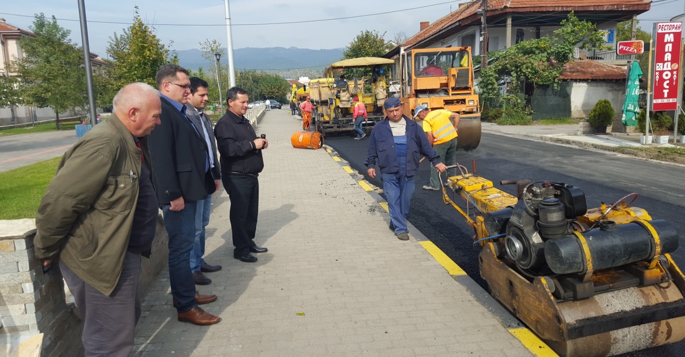 Pavement resurfacing is underway on part of the regional road Strumica ...